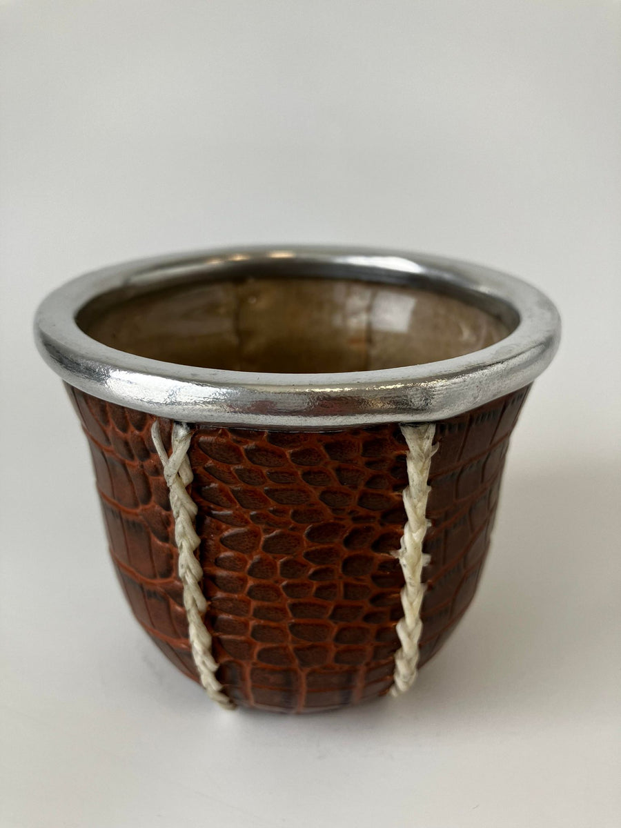 Yerba Mate Glass Cup, Eco- leather wrapped , hand made in Argentina ...